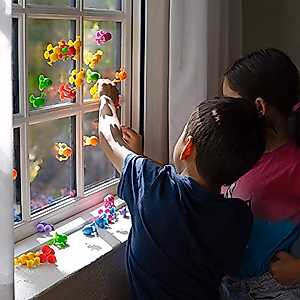 Poplings - The Original Suction Cup Toys in UFO Container - 35 pcs - Sensory Kids Bath Game