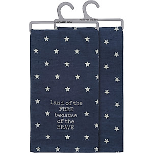 Primitives by Kathy Land of The Free Because of The Brave Home Décor Dish Towel
