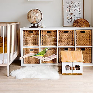 Parrot Ladder Toy Bird Wooden Ladder Bridge Parrot Exercise Climbing Ladder Cage Branch Toys for Small Conures Macaws Parakeets Parrots Love Birds Finches Pink