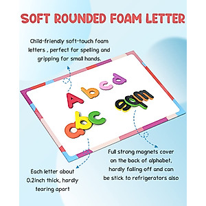 Gamenote Classroom Magnetic Alphabet Letters Kit 238 Pcs with Double - Side Magnet Board - Foam Alphabet Letters for Preschool Kids Toddler Spelling and Learning Colorful ABC Education Fridge Magnets