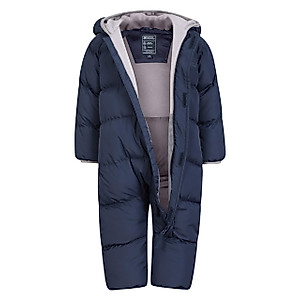 Mountain Warehouse Frosty Toddler Padded Suit - Fleece Lined Snowsuit Navy 12-18 Months