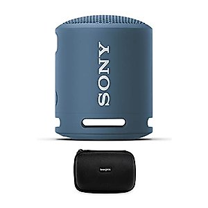 Sony XB13 Extra BASS Portable IP67 Waterproof/Dustproof Wireless Bluetooth Speaker (Light Blue) with Knox Gear Hard Shell Storage and Travel Case (Black) Bundle (2 Items)