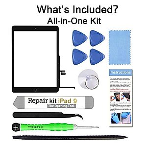 for iPad 9 (9th Gen 2021) A2602 A2603 A2604 A2605 Screen Replacement Glass Touch Digitizer Repair Kit with Home Button & Tools - Only for iPad 9 9th Generation
