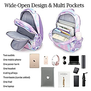 Girls boys Backpack Kindergarten Elementary Middle School Large Size Printing Waterproof Back to School Travel Bag35L (fairy tale mermaid)