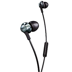 Philips Audio PRO6105 Wired Earbuds, Headphone with Mic, Hi-Res Audio, Lightweight, Comfortable Fit - Black (PRO6105BK/00)