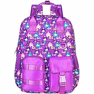 Mermaid Backpack for Girls, 16’’ Kids Backpacks Lightweight Water Resistant Preschool Bookbag, Elementary Kindergarten Travel School Bag for Little Girls With Chest Strap