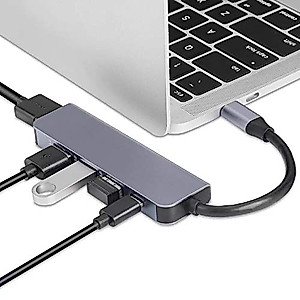 USB Type C Hub 5-in-1 USB C Adapter with 4K USB C to HDMI,USB3.0 with 5GB Data Transfer Compatible with Type c laptops
