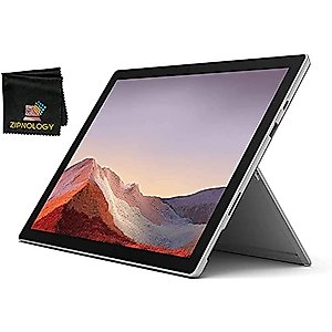 New Microsoft Surface Pro 7 - 12.3" Touchscreen - 10th Gen Intel Core i7-1065G7 - 256 GB SSD - 16 GB RAM - Intel Iris Plus - Windows 10 + Zipnology Screen Cleaning Cloth Bundle - Brown Box (PVT-00001)