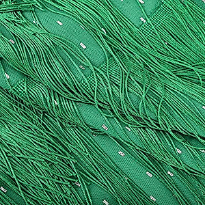 Ruziyoog Fashion Dress for Women Elegant Tassels Sequin Fringe Flapper Dresses Sexy Spaghetti Straps Mini Dancewear Dress