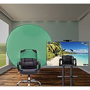 PRYMALL Pop Up Green Screen Background Circular Chair Attachment Stream Online Work from Home Conference Portable Privacy Backdrop Storage Bag