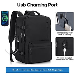 Large Travel Laptop Backpack, Expandable 45L Carry On Backpack Water Resistant Airline Approved Business Work Computer Bag Gifts for Men & Women Fits 17 Inch Notebook