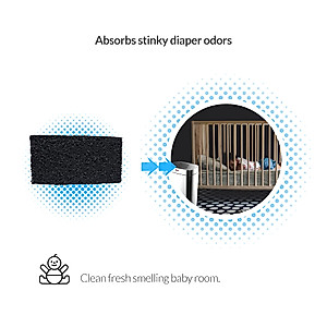 Biodefensor Carbon Odor Filter Compatible with Itouchless Trash Cans - Made in USA - Absorbs Odors, Stink, Diaper Smells & Garbage Deodorizer Eliminator, 4-Pack