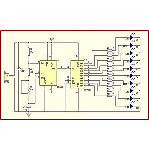 ZYM119 NE555+CD4017 Light Water Flowing Light LED Module DIY Kit Circuit Board