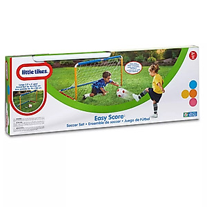 Little Tikes Easy Score Soccer Set Game Outdoor Toys for Backyard Fun Summer Play - Goal with Net, Ball, and Pump Included - Lawn Activities for Kids, Toddlers, Boys Girls Ages 2+