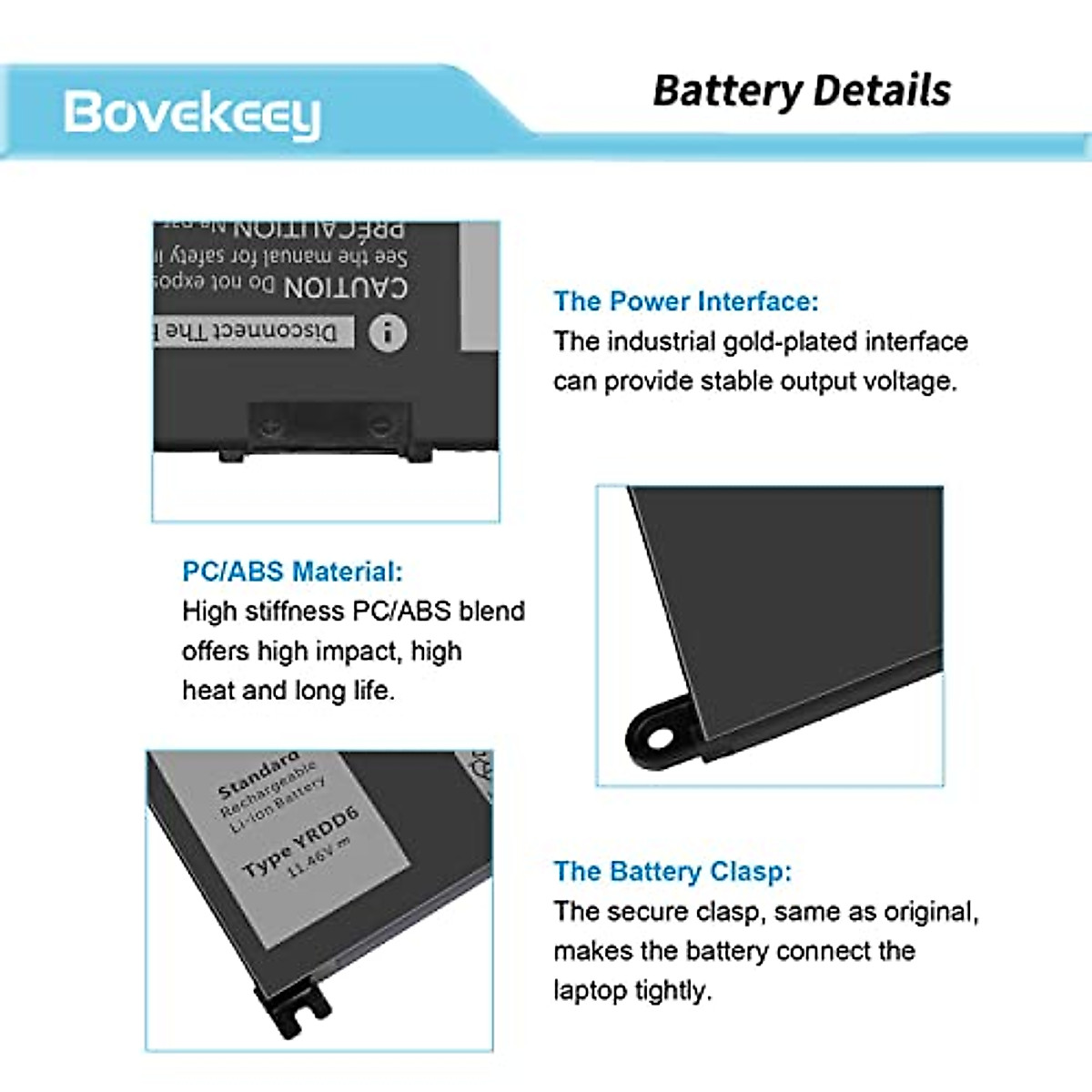 42Wh YRDD6 Battery 1VX1H for Dell Inspiron 5482 5485 7586 3583 5491 5591 5481 3310 2-in-1 5593 5584 3493 3593 3793 5480 3582 5581 5590 3584 5493 5585 5594 5598 3501 01vx1h VM732 Vostro 3491 5490