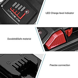 Powerextra M-18 6.5AH Lithium Battery Replace for Milwaukee Battery 18V, Compatible with M-18 Battery 48-11-1850/48-11-1852/48-11-1840/48-11-1828/48-11-1820, M18 Lithium XC Battery (2 Pack)