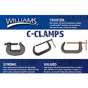 Williams CC-408S 8-Inch Drop Forged C Clamp , Black