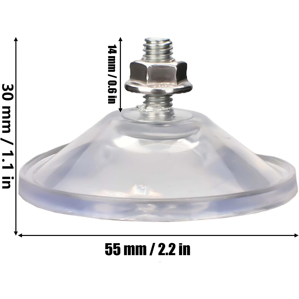 AccEncyc 6 Pcs Strong Thickened Sucker Suction Cup Clear PVC Sucker Pads with M6 x 14 Thread Screw Extra Strong Adhesive Glass Suction Holder