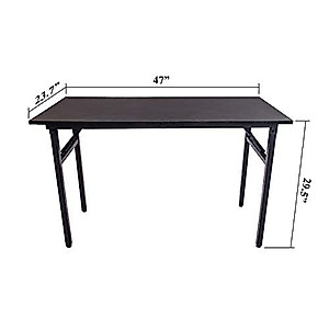 Halter Folding Computer Table, 47 Inches, Black Desk with Black Frame