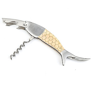FAFAXOXO Unique Fish Corkscrew, Professional Waiters Corkscrew Wine Key Bottle Opener,Manual Wine Key for Servers, Waiters, Bartenders and Home Use
