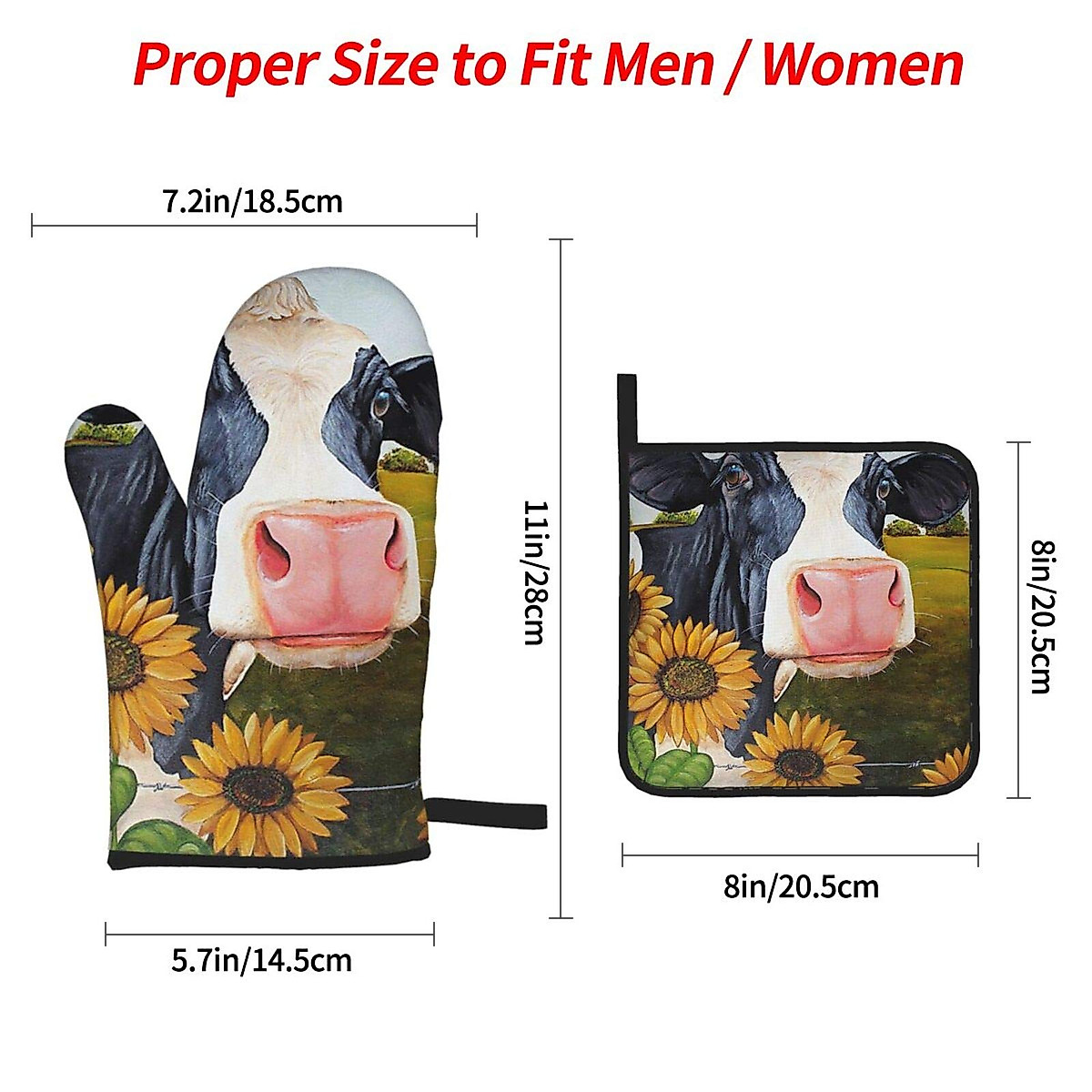 4pcs Oven Mitts and Pot Holders Set,Heat Resistant Oven Glove,Heat Resistant Pot Holders ,for Cooking Baking BBQ Kitchen Sets (Style 2)