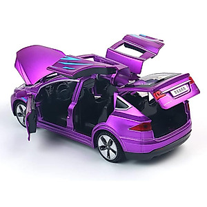 chengchuang Car Model X 1:32 Scale Alloy Diecast Pull Back Electronic Toys with Lights and Sound, Mini Vehicles Toys for Kids Gift Car Lovers Collection (Purple)