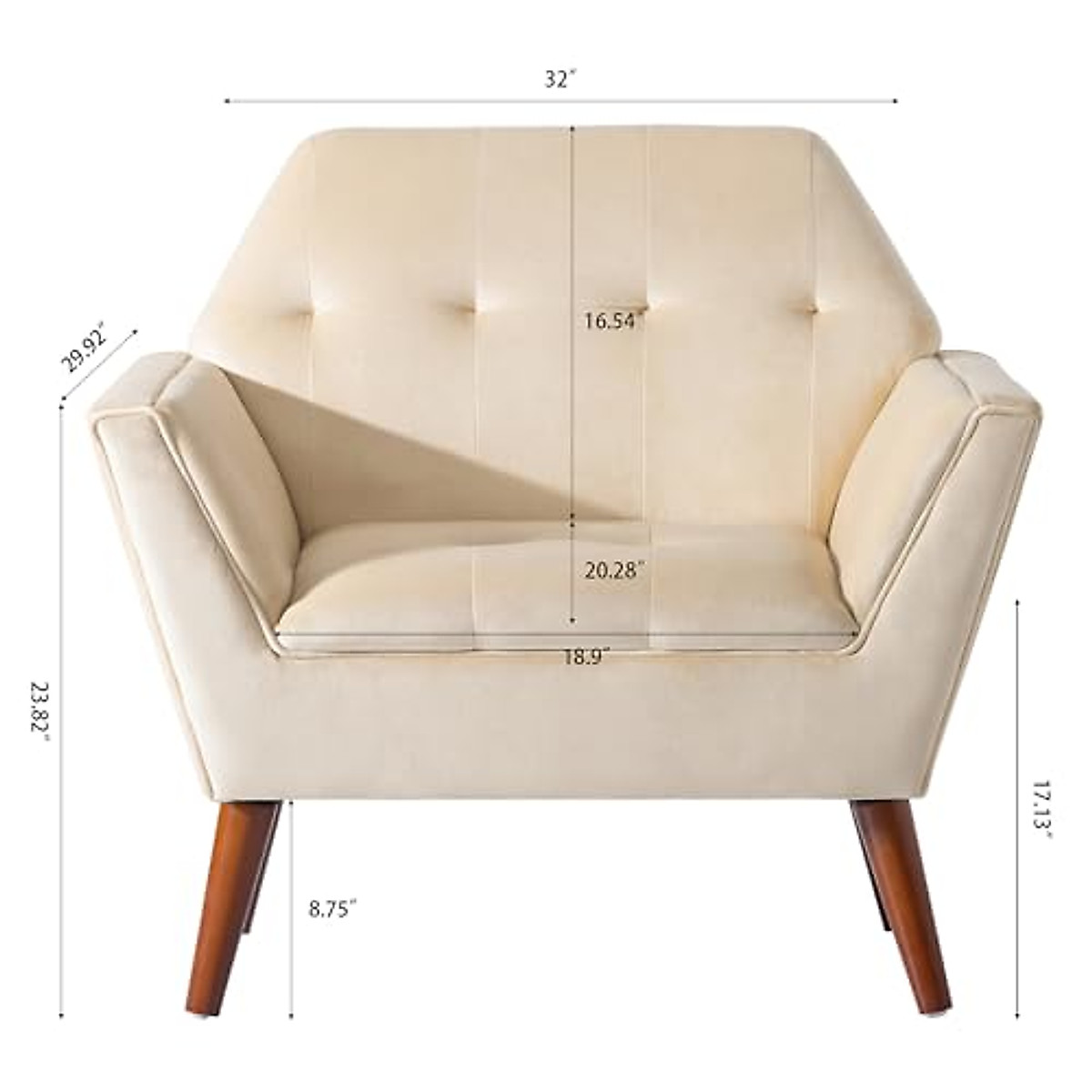 ATGHYURT 32" Wide Tufted Armchair Club Chairs Single Sofa Modern Accent Chairs Lazy Sofa Chair Comfy Lounge Chair Recliner Chair Upholstered Reading Chair for Living Room Bedroom Office