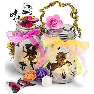ArtSprk Fairy Lantern Craft Kit for Girls - DIY Kit Includes 2 Complete Fairy Jar Night Light Crafts for Kids - Great Gifts for Birthdays, School, Parties & Sleepovers