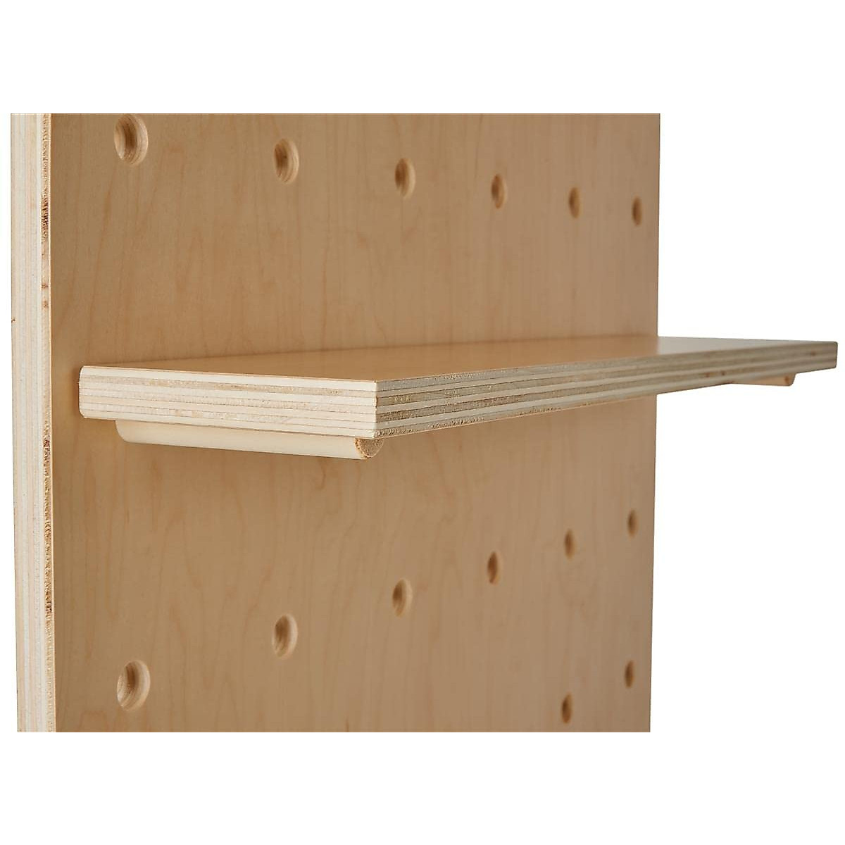 Displays2go Dandelion Pegboard Customizable Shelf Fixture, Collapsible Design, Eco-Friendly Plywood Material - Natural (DBMPBLG)