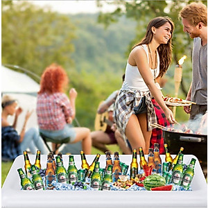 Inflatable Salad Bar Buffet Ice Cooler Beverage Serving Bar Food Drink Holder for Party Picnic BBQ Luau with Drain Plug(4 pack)