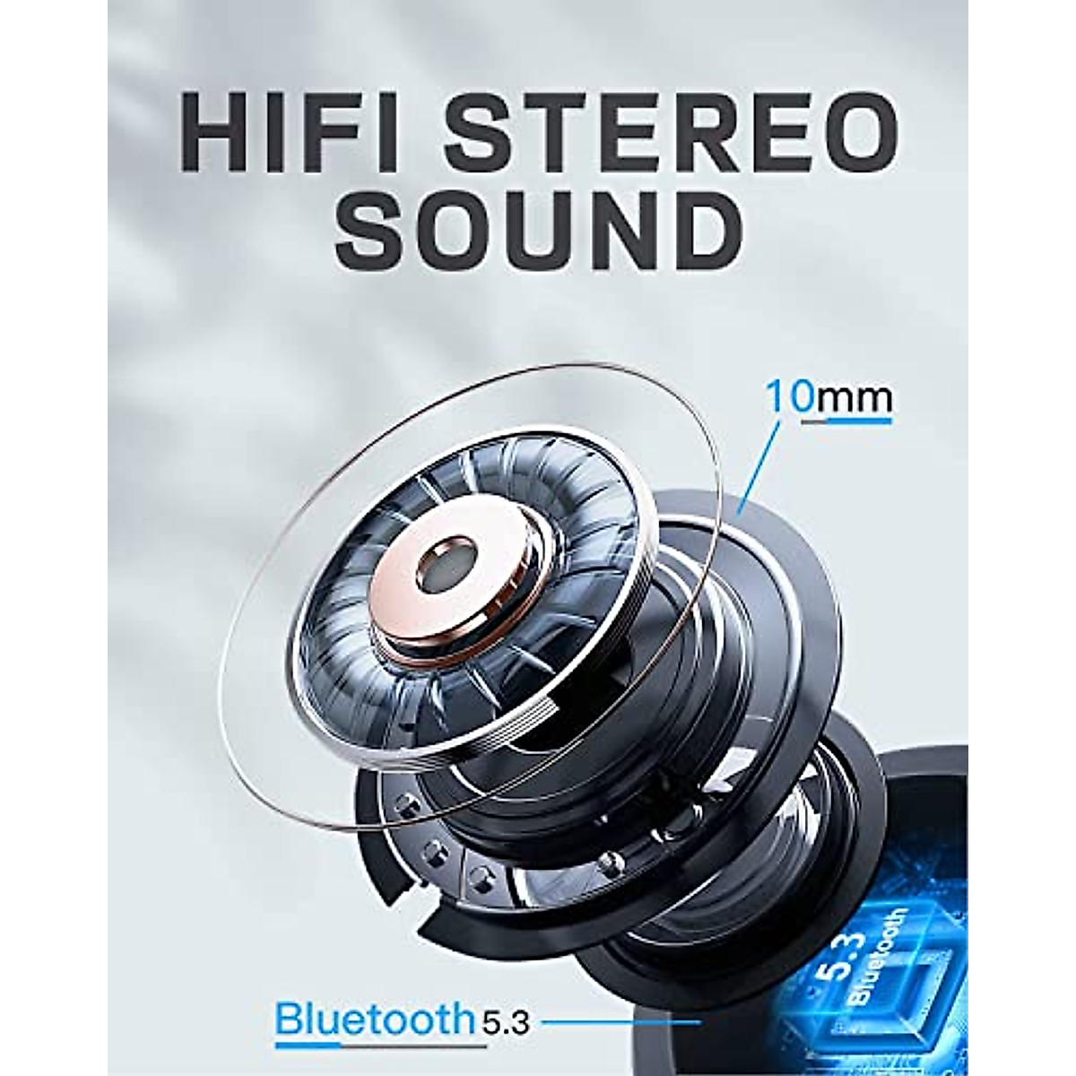 EUQQ Wireless Earbuds Bluetooth 5.3 Headphones for Sports 50Hrs Playtime HiFi Stereo Earphones Noise Cancelling Bluetooth Wireless Ear Buds with Mic for Running audifonos Bluetooth inalambricos