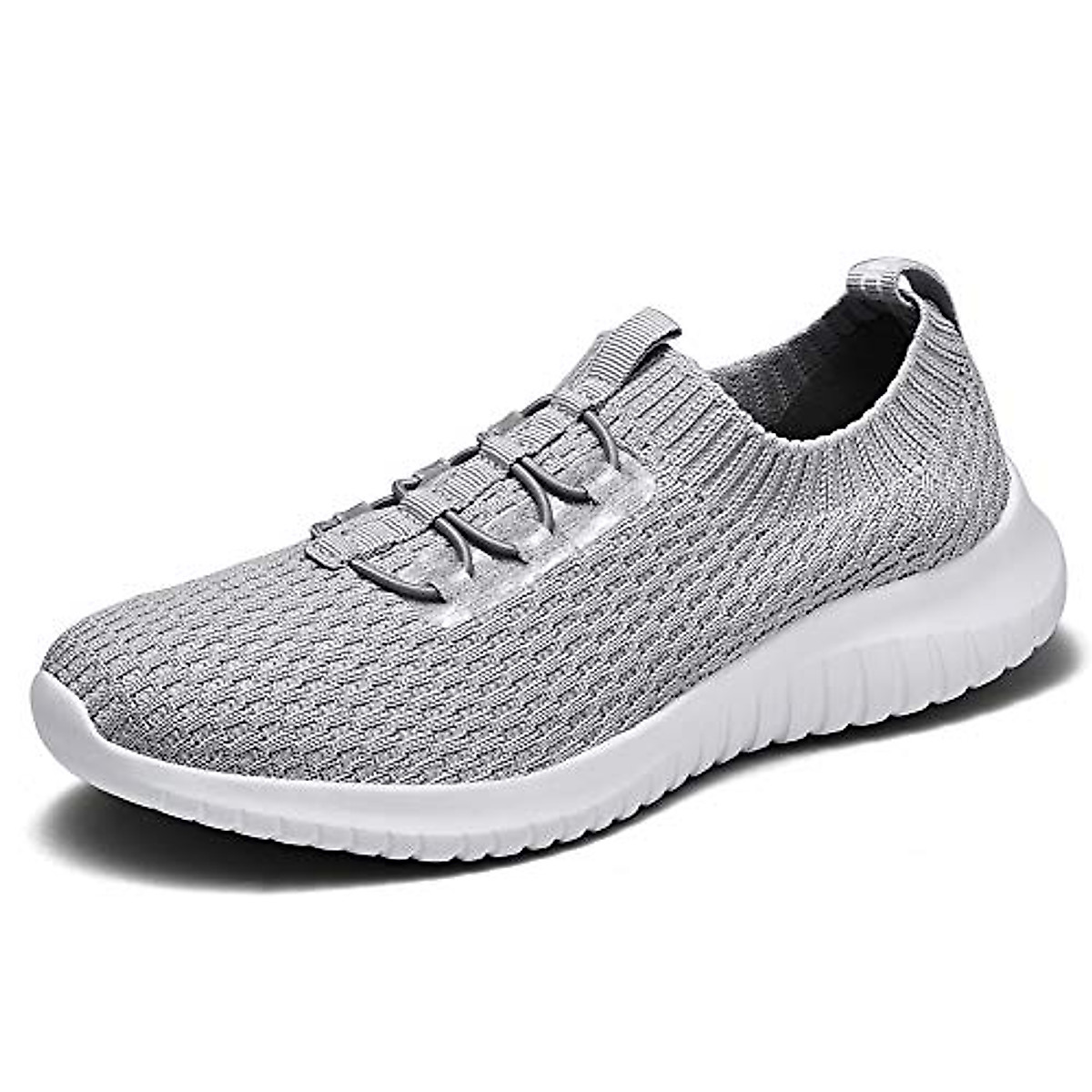 Zuwoigo Women's Slip On Sneakers Casual Lightweight Breathable Walking Shoes 10.5 B(M) US Light Gray