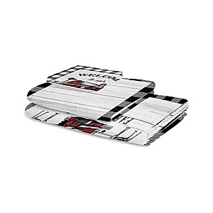 Farmhouse Barn Bathroom Towel Set,Microfiber Bath Kitchen Beach Hand Dish Towels Set,Quick Dry Luxury Soft Decorative Towels+Set Clearance Bulk Accessories Decor(3-PC) Rustic Rooster Wood Grain