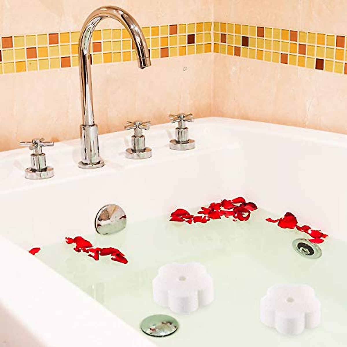 24 Pieces Sponge for Hot Tub Accessories, Flower Oil Scum Absorber for Swimming Pool and Spa