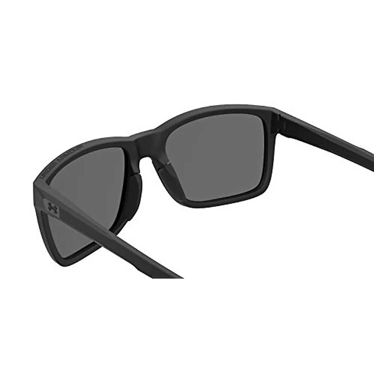 UA Hustle Rectangular Sunglasses, Matte Black Frame w/ Polarized Gray Lenses