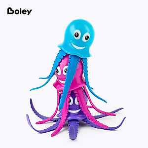 Boley Catch The Octopus Dive Toys - 3 Pk Light-Up Sea Animal Bath for Kids - Bath Toys & Water Games