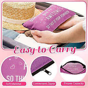 Reginary 20 Pieces Inspirational Gifts Cosmetic Bag for Women You Are Awesome Bag Canvas Makeup Bag Appreciation Gifts for Women (Inspirational)