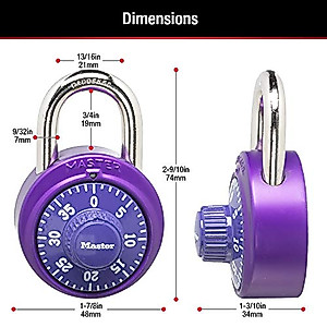 Master Lock 1530T Locker Lock Combination Padlock, 2 Count (Pack of 1), Colors May Vary