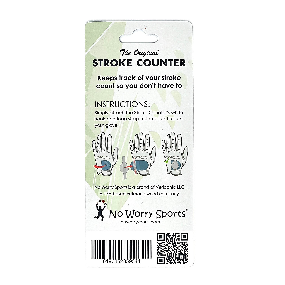 No Worry Sports Original Stroke Counter with Universal Golf Glove Fastener (4-Pack)