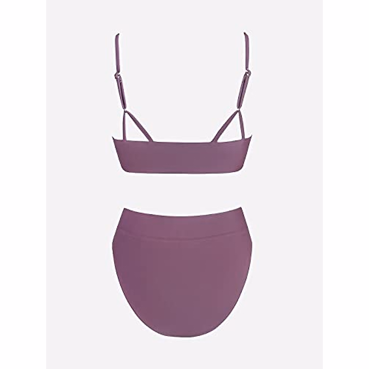 CUPSHE Bikini Set for Women Two Piece Swimsuits V-Wire Bralette High Waisted High Cut Cheeky Bottom S, Purple