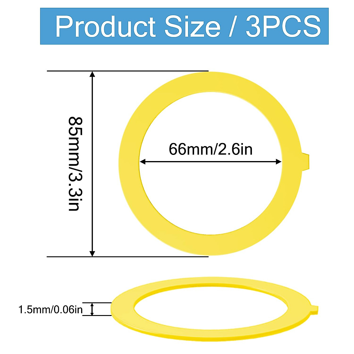 Flush Valve Seal for Kohler, Kohler Toilet Lank Parts, 3 Pack GP1059291 Silicone Replacement for Toilets, Upgraded Canister Flush Valve Kit(Yellow)