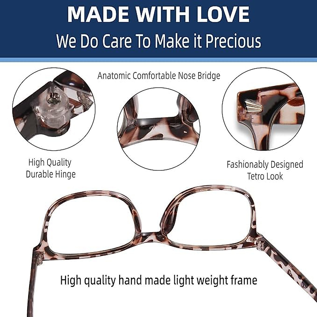 WINTOO Anti Blue Light Glasses for Women Men -5 Pair Blue Light Blocking Glasses, UV400 Anti-Glare Computer Glasses Women, Blue Light Reading Glasses for Women for Gaming TV Phone Screen Square Frame