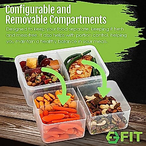 Bento Box Lunch Box Meal Prep Containers with Lids - Lunch Containers for Adults & Kids - Microwave, Freezer, & Dishwasher Safe, Leakproof Reusable Food Prep Containers, 3 Compartments (39 oz, 3 Pack)