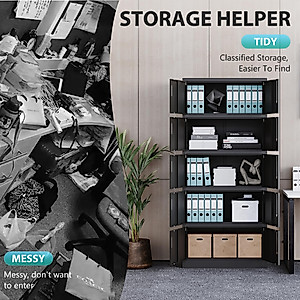 SISESOL Metal Garage Storage Cabinet with 10 Doors and 4 Shelves 71" Pantry Cabinet Utility Storage Cabinet Locking Steel Storage Cabinet Utility Locker Multifunctional Garage Storage((Black, 71")