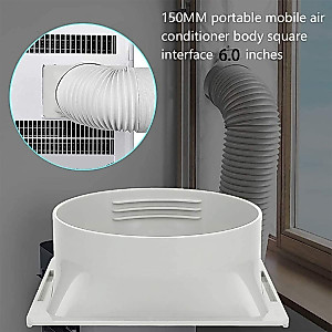 Portable Air Conditioner Exhaust Hose Coupler - 5.9 inch/6 inch AC Hose Coupler Extension, Portable Window Adapter A/C Unit Tube Connector Mobile air Conditioning Accessories (Square to Round)