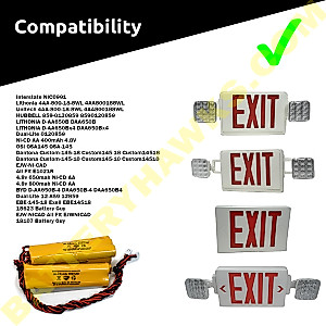 E1021R All Fit EJW-NI-CAD D-AA650Bx4 BYD D-AA650B 4.8v 650mah Ni-CD AA Battery Pack Exit Sign Emergency Light Fire Exit