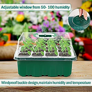Patigrow 3 Packs Seed Starter Tray Flexible Silicone 36 Cells Reusable Seed Starter Kit with Humidity Dome Dishwasher Safe Seed Starting Trays Plant Starter Kit Indoor Greenhouse for Seed Starting