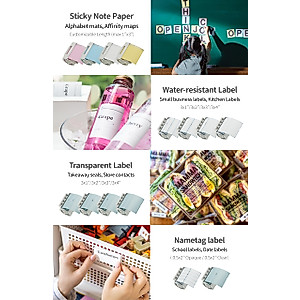 MANGOSLAB Nemonic Label Printer Paper Cartridge | Name Tag Stickers for Thermal Printer | Waterproof Personalized Sticker Labels (0.5 x 2 Inch)