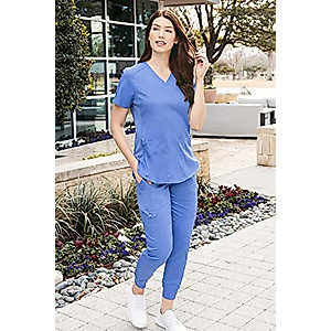 Med Couture Women's Touch CollectionYoga Jogger Jenny Scrub Pant, Black, Medium