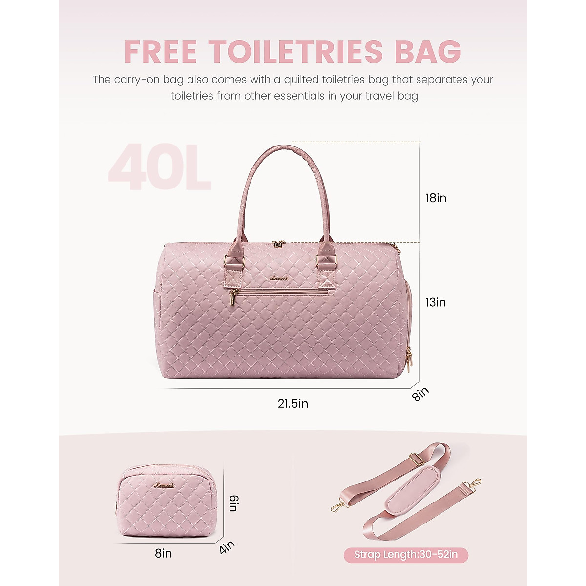 LOVEVOOK Travel Duffle Bag, Weekender Bag for Women with Toiletry Bag, Carry on Overnight Bag with Shoe Compartment, Gym Duffel Bag with Wet Pocket, Mommy Hospital Bags for Labor and Delivery